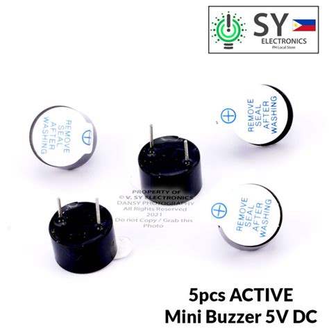 5pcs 3v To 5v Dc Active Buzzer Magnetic Long Continuous Beep Tone Alarm Ringer 12mm Mini Active