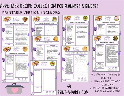 Diy Cookbook Appetizer Recipe Collection Printable Or Editable P