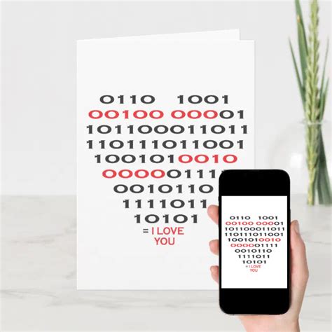 I Love You In Binary Code Heart Card Zazzle