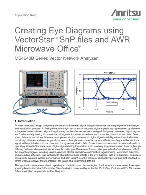 creating eye diagrams using vectorstar snp files and awr docslib