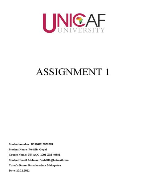 accounts 11 assignment 1 final pdf internal control cost of