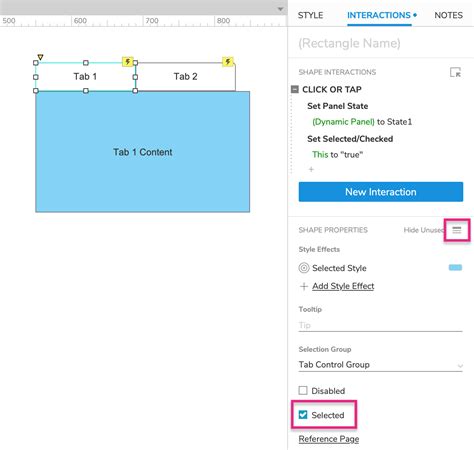 tab menu tutorial axure docs
