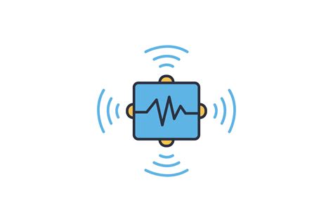 Advanced Sensors Icon Sensor With Data Waves Icon Related To