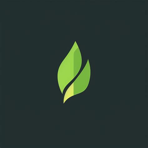 Green Leaf Logo On Black Background Premium Ai Generated Image