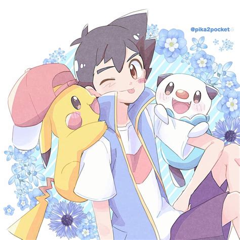 Pikachu Ash Ketchum And Oshawott Pokemon And More Drawn By Pika Pocket Danbooru