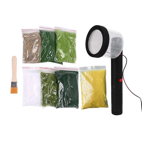 Almencla Mini Static Grass Flocking Diy Scene Modelling Electrostatic Flocking Machine For Micro