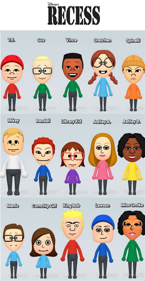 I Made Miis Of Characters From Disneys Recess R Recess