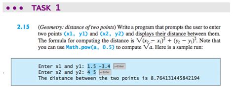 Solved TASK Geometry Distance Of Two Points Write Chegg