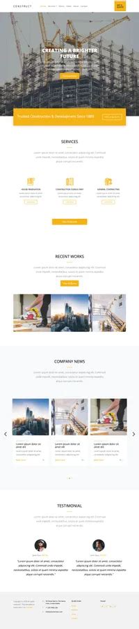Construction Company Website Html Template Construct
