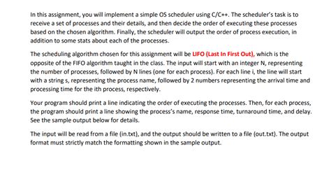Solved In This Assignment You Will Implement A Simple OS Chegg Com