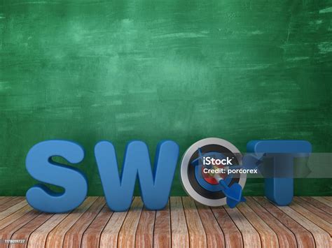 칠판 배경에 대상과 3d 단어 Swot 3d 렌더링 3차원 형태에 대한 스톡 사진 및 기타 이미지 3차원 형태 가정의 방 개발 Istock