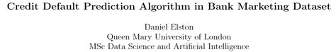 GitHub Daniel Elston Credit Card Default Prediction Algorithm Algorithm Used To Predict