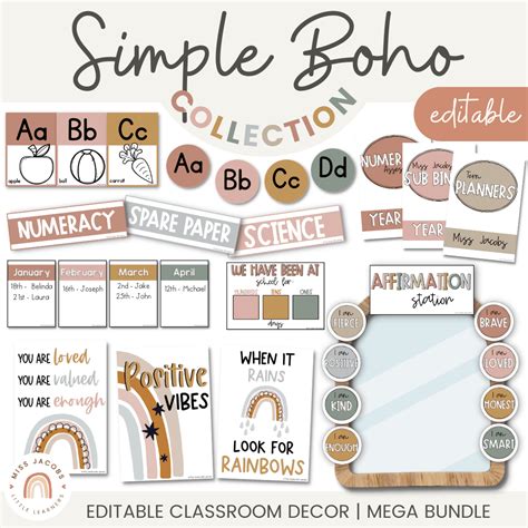 Simply Boho Classroom Decor Boho Neutrals Theme Miss Jacobs