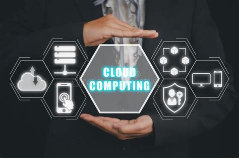Business Person Hand Holding Cloud Computing Icon On Virtual Screen Backup Storage Data