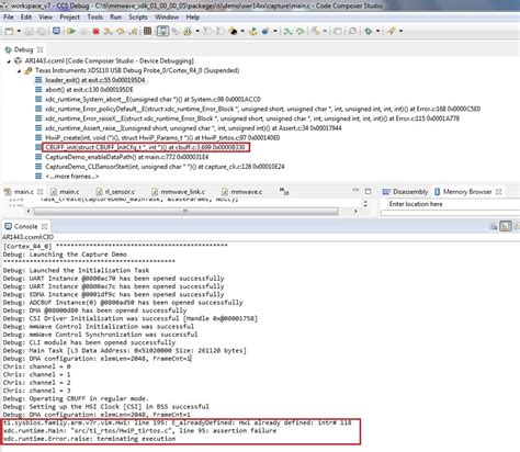 Iwr1443 Reconfigure Sensor Failed In Capture Demo Of Mmwave Sdk 10 Sensors Forum Sensors