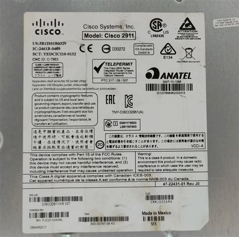 Wired Cisco 2911 Integrated Services Router Cisco2911 K9 V07 At Rs 56000 In Bhavnagar