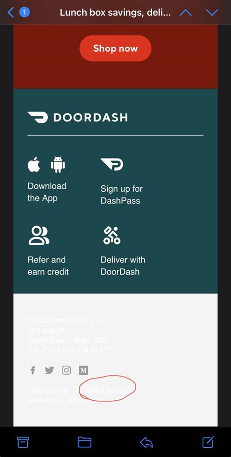 Doordashs Font Color For The Unsubscribe Button In Their Emails R