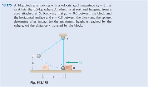solved 13 175 a 1 kg block b is moving with a velocity