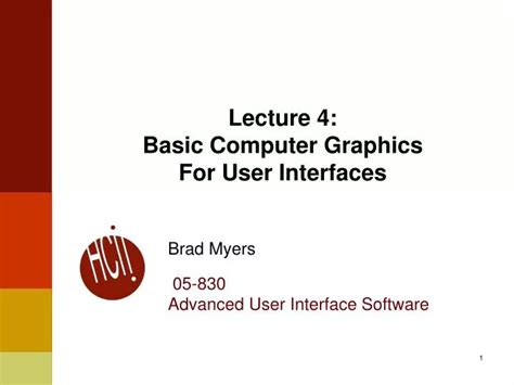 Ppt Lecture Basic Computer Graphics For User Interfaces Powerpoint Presentation Id