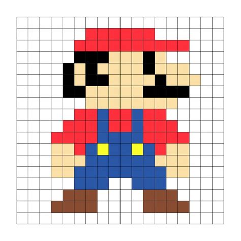 Makkelijke Mario Pixel Art 230 Super Mario Pixel Ideas Pixel Art