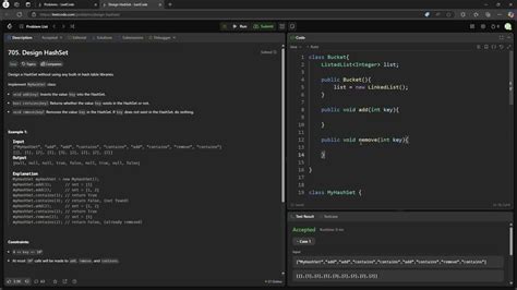 Leetcode 705 Design Hashset Java Youtube