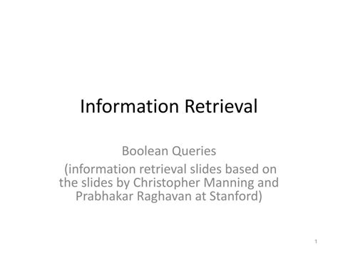 Ppt Information Retrieval Powerpoint Presentation Free Download Id1447388
