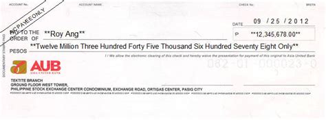 Cheque Writing Printing Software For The Philippines Banks