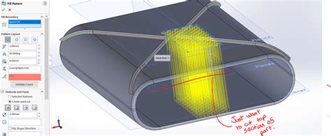 How Do I Not Cut All The Way Through This Part Using Fill Pattern Seed Cut Solidworks