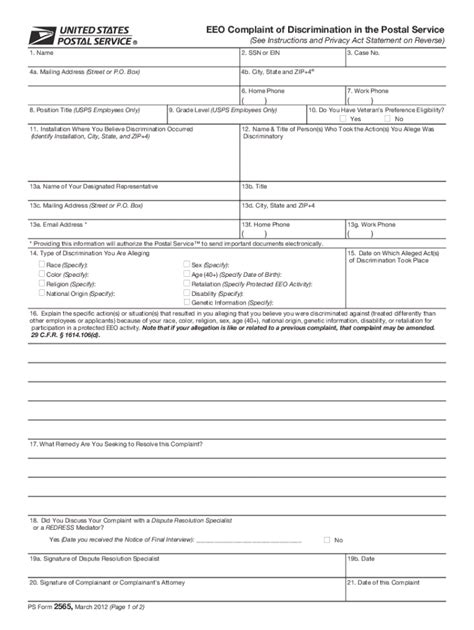 Eeo Usps Form Fill Out And Sign Online Dochub