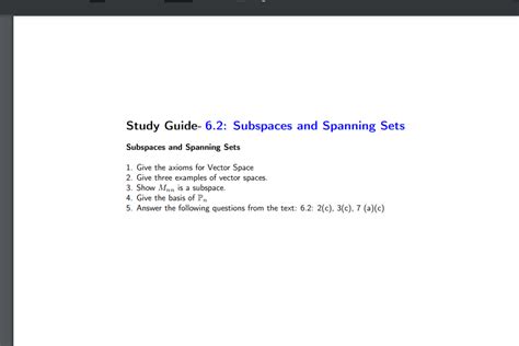 Solved Study Guide 6 2 Subspaces And Spanning Sets Chegg Com
