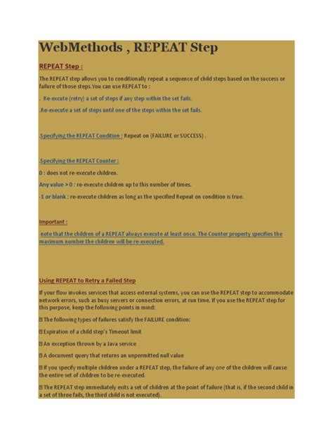 Webmethods Repeat Pdf Hypertext Transfer Protocol Control Flow