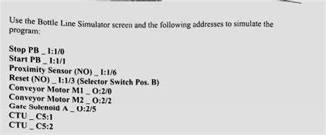 Write A Documented PLC Program That Will Chegg