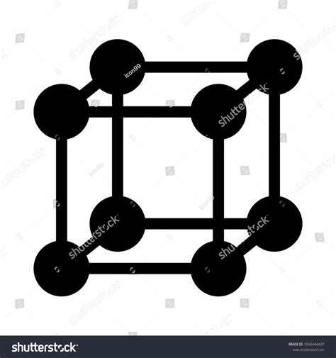Molecule Cube Structure Stock Vector Royalty Free 1042446697