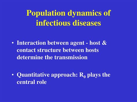 Ppt Population Dynamics Of Infectious Diseases Powerpoint