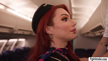 Trans Flight Attendant Ariel Demure Lets Her Fat Passenger Codi Vore Suck Her Hard Shecock In
