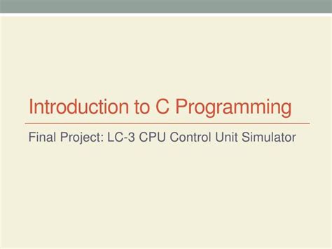 Ppt Introduction To C Programming Powerpoint Presentation Free Download Id