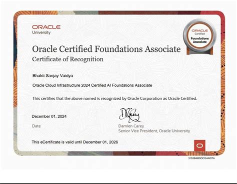 Bhakti Vaidya On Linkedin Oracleuniversity Oraclecertified Cloudcomputing…