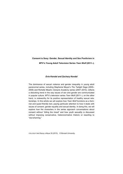 Pdf Consent Is Sexy Gender Sexual Identity And Sex Positivism In