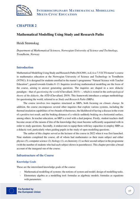 Pdf Mathematical Modelling Using Study And Research Paths Pdf Mathematical Modelling Using Study And Research Paths