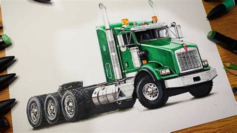 Kenworth Semi Truck Drawing