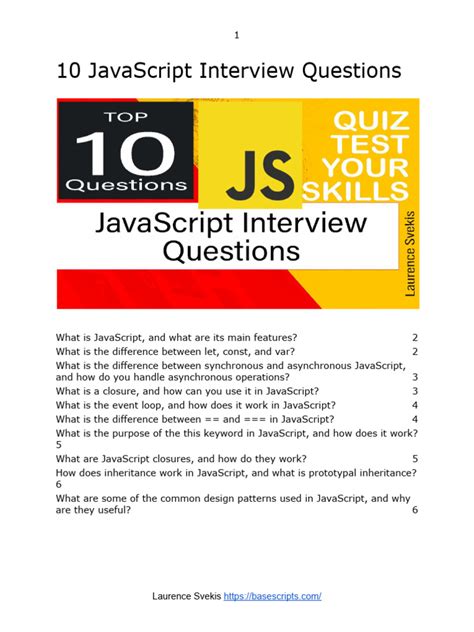 10 Javascript Interview Questions V8 Pdf Career And Growth Technology And Engineering