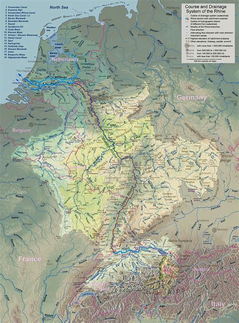 Rhine River Map Of Europe Kiah Rhine River Map Scaled Map Of Europe