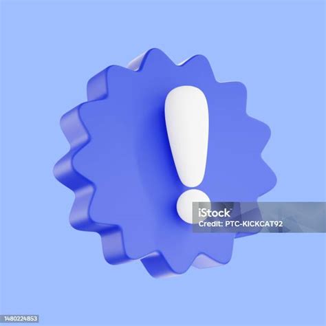 3d 느낌표 아이콘 기호 또는주의 주의 표시 느낌표 기호입니다 0명에 대한 스톡 사진 및 기타 이미지 0명 3차원 형태