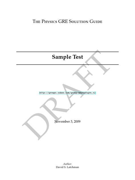 Physics Gre Sample Test Solutions Pdf Orbit Acceleration