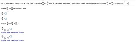 solved дw дw for the functions w xy y2 xz x 2u v y