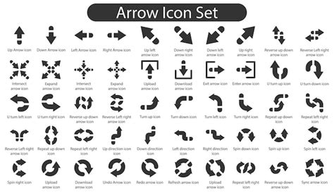 Premium Vector Arrow Black Icon Set