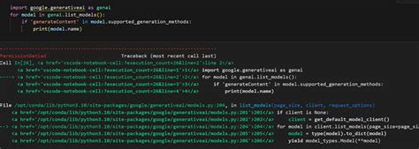 what is the python code to check all the generativeai models supported