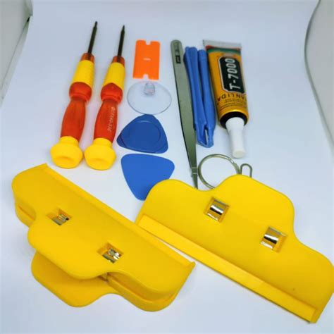 Jual Satu Set Lengkap Service Handphone 1 Set Obeng 2 Penjepit Lcd Dan Satu Lem T7000 15ml