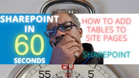 Mastering Sharepoint Easy Steps To Add Tables To Site Pages Youtube