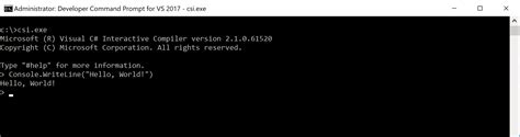 Executing The C Script On A Visual Studio Developer Command Prompt
